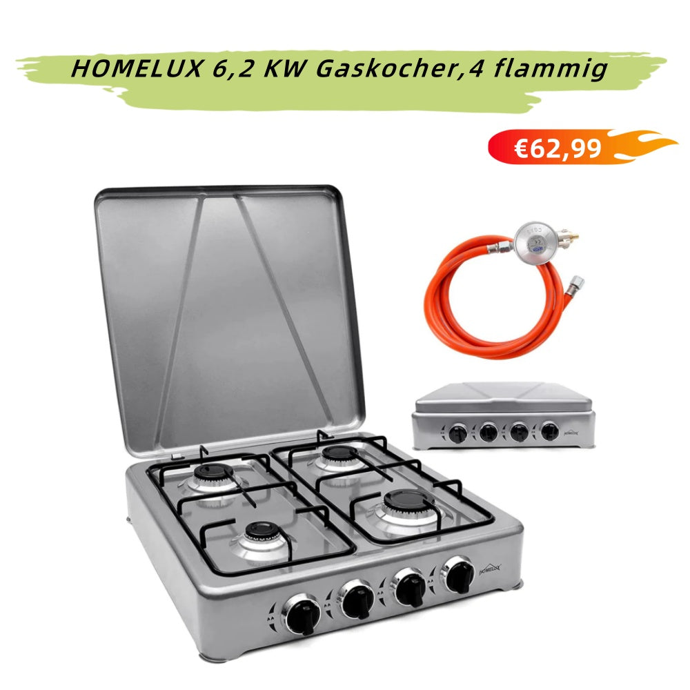 HOMELUX 6,2 KW Outdoor-Gaskochfeld: Ein Vielzweck-Kochbegleiter für di