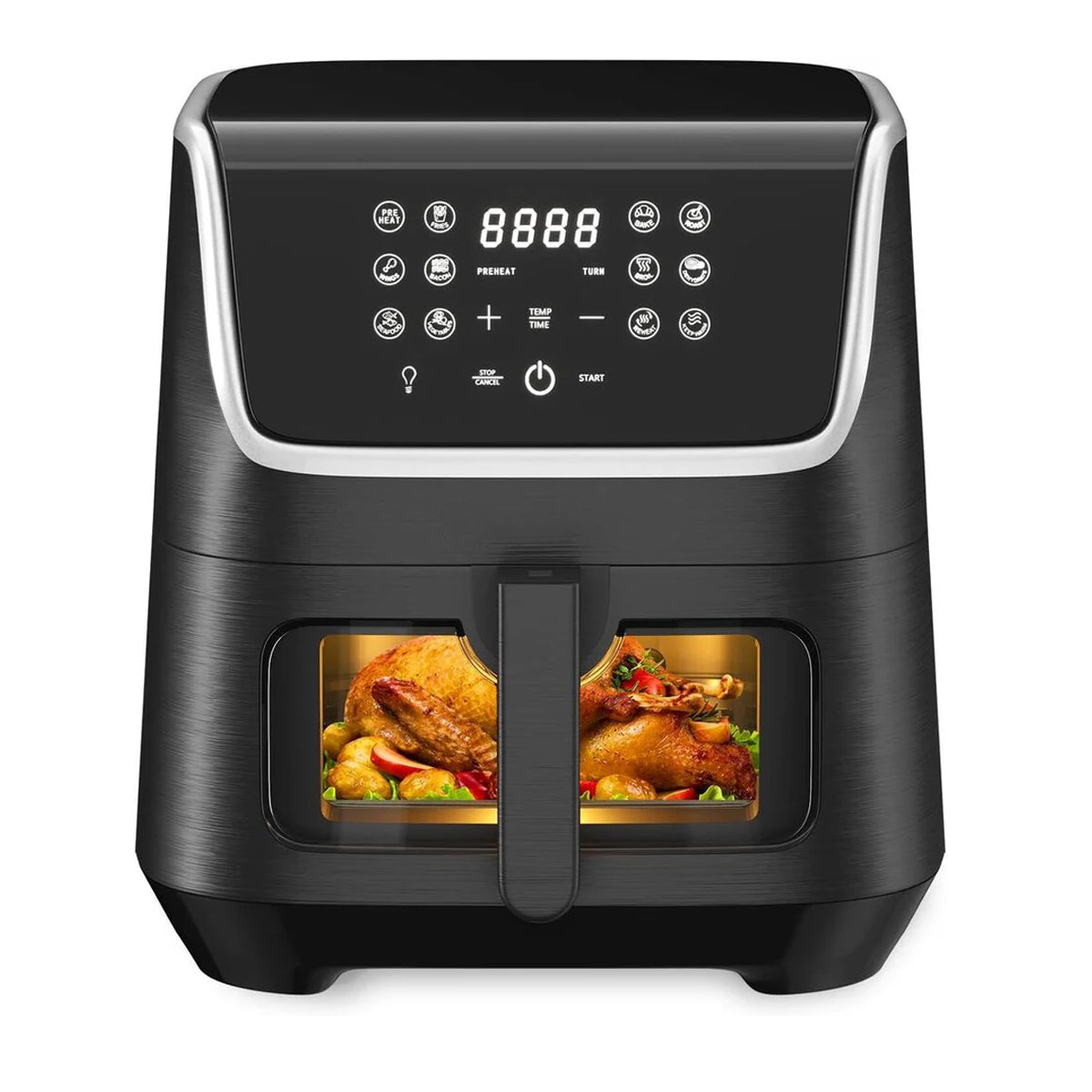 Scheffler Heißluftfritteuse XXL 5.5L, Airfryer mit Sichtfenster, 1800W ...