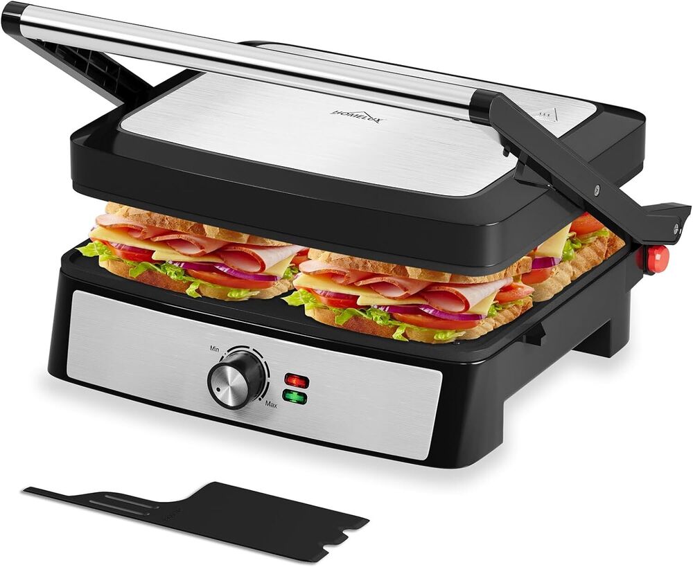 Kontaktgrill Sandwichmaker Panini Grill 2200W Toaster HOMELUX 34x23CM
